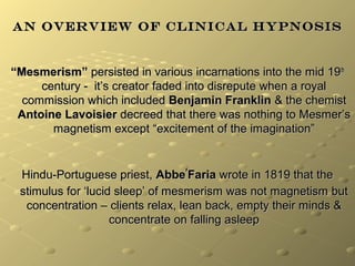 An Overview of Clinical Hypnosis | PPT