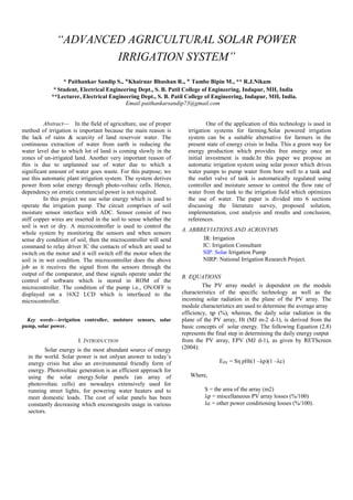 Advanced Irrigation System | PDF