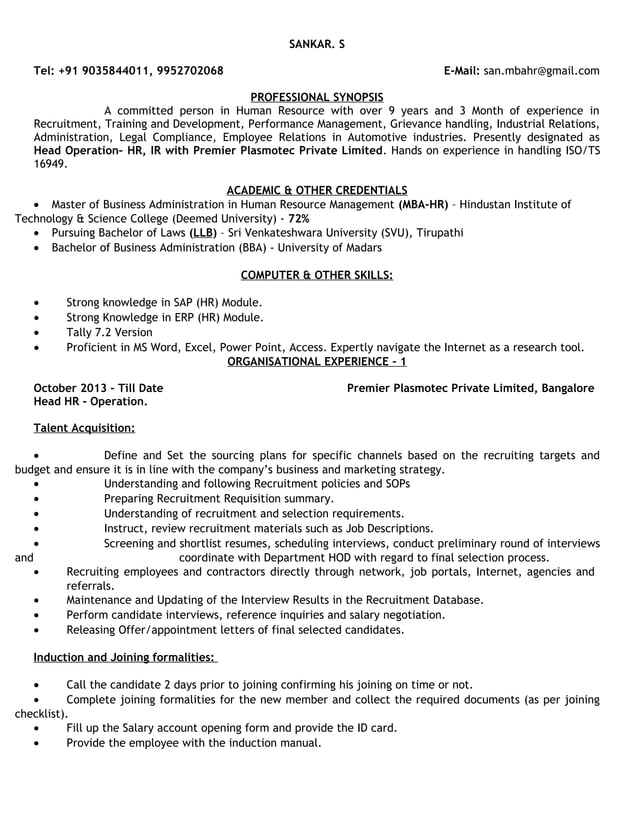 Sankar Resume | PDF