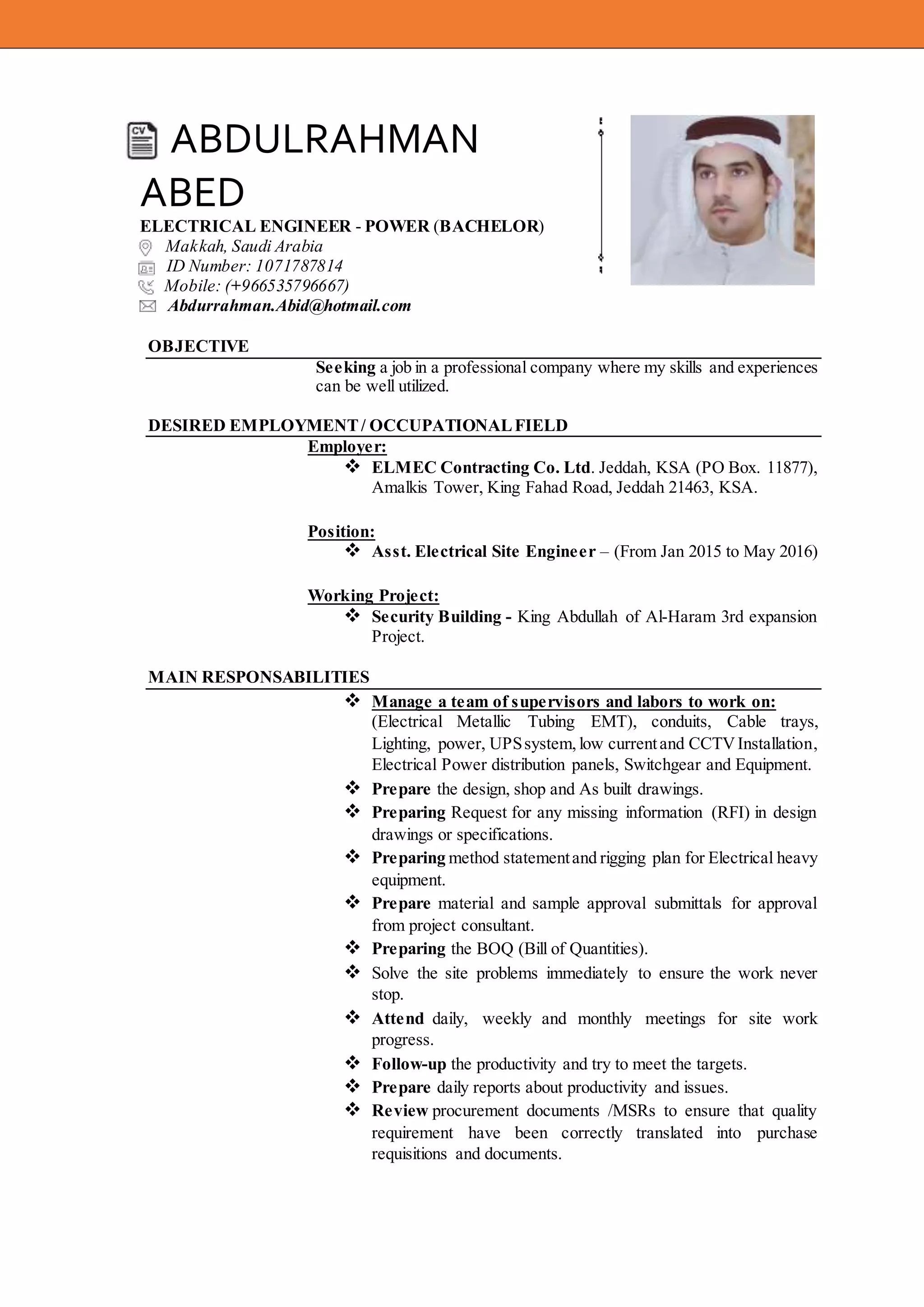 A.Abed - CV | PDF