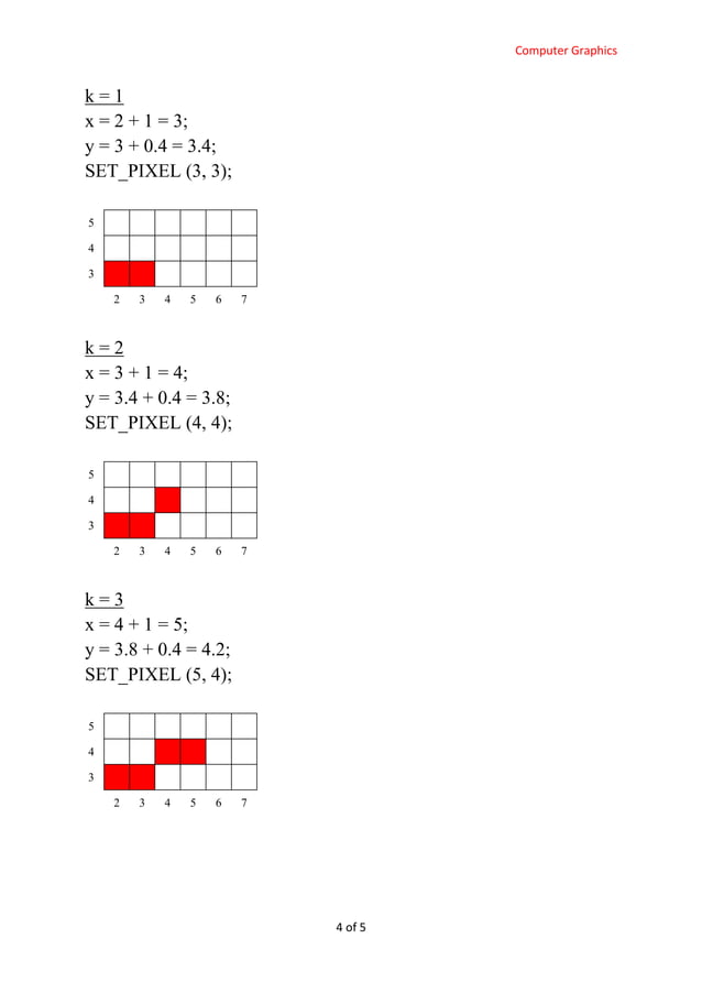 Digital Differential Analyzer Line Drawing Algorithm | PDF