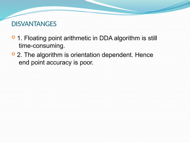 Dda Line Algorithmpptx Of Computer Graphics Pptx Computing
