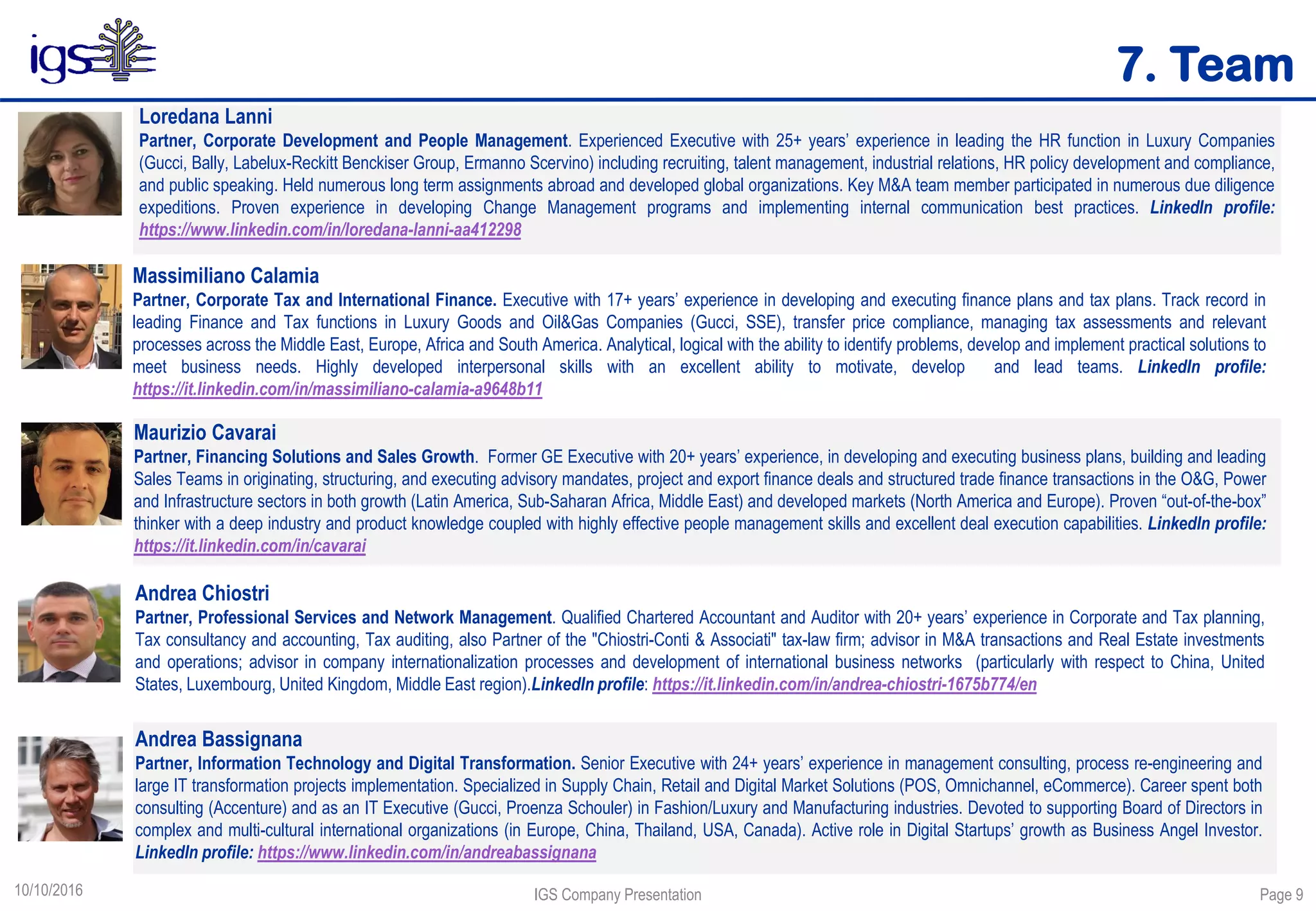 IGS Company Presentation | PPT