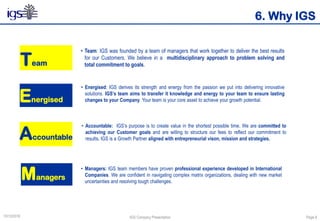 IGS Company Presentation | PPT