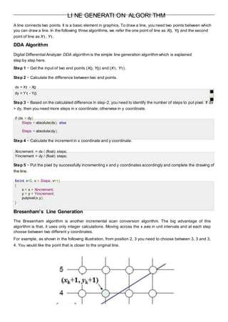 LINE GENERATION ALGORITHMS | PDF