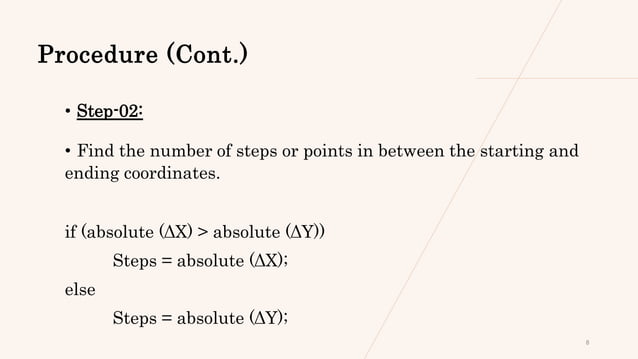 DDA (Digital Differential Analyzer ) Line Drawing Algorithm.pptx ...