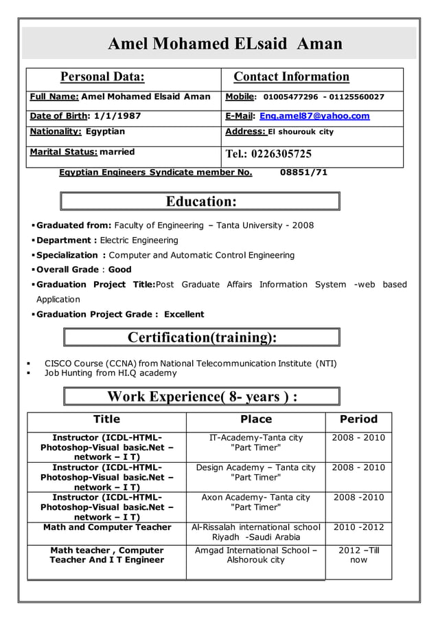 Amel Mohamed cv2 | DOCX | Business | Business and Finance
