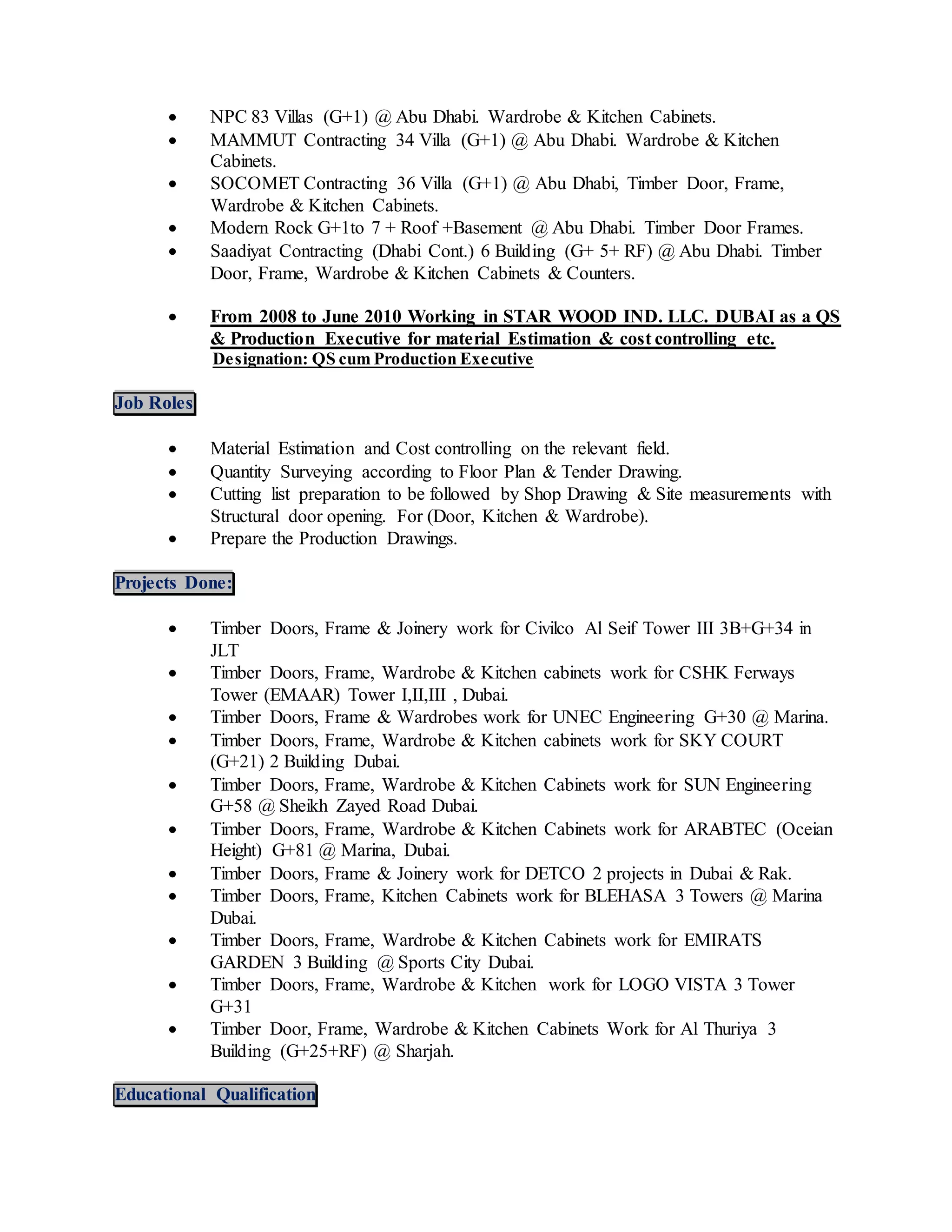 ASHOK CV - Copy | DOCX | Woodworking | Arts and Crafts