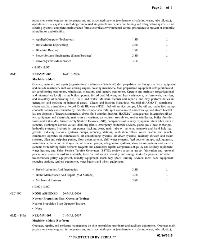 Military Training Recieved | PDF