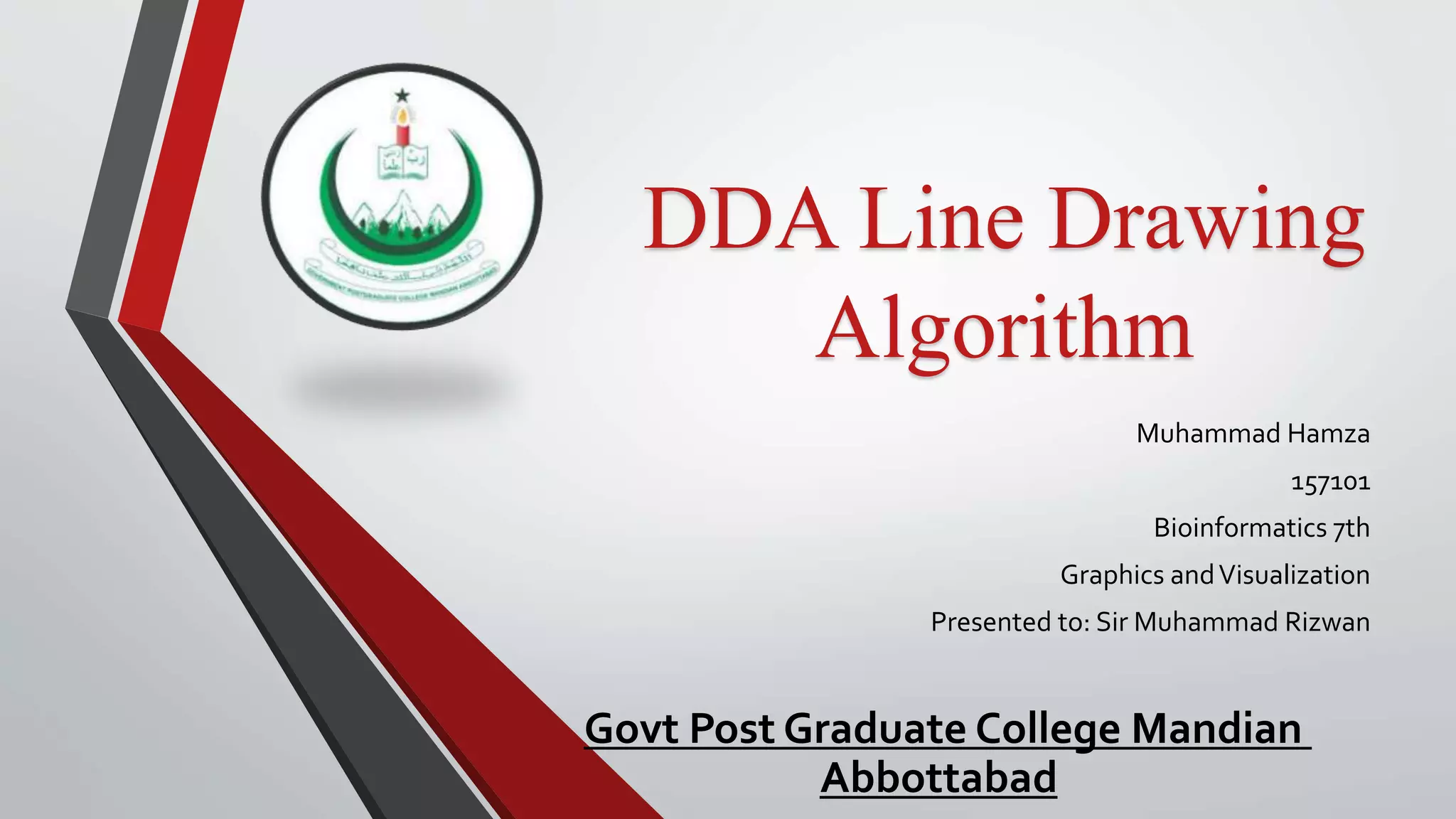 Dda Line Algorithm Presentatiion Ppt