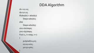 Dda line algorithm presentatiion | PPTX