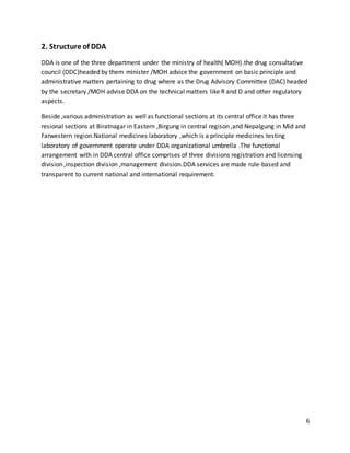 A Report on Department of Drug Administration and National Medicine ...