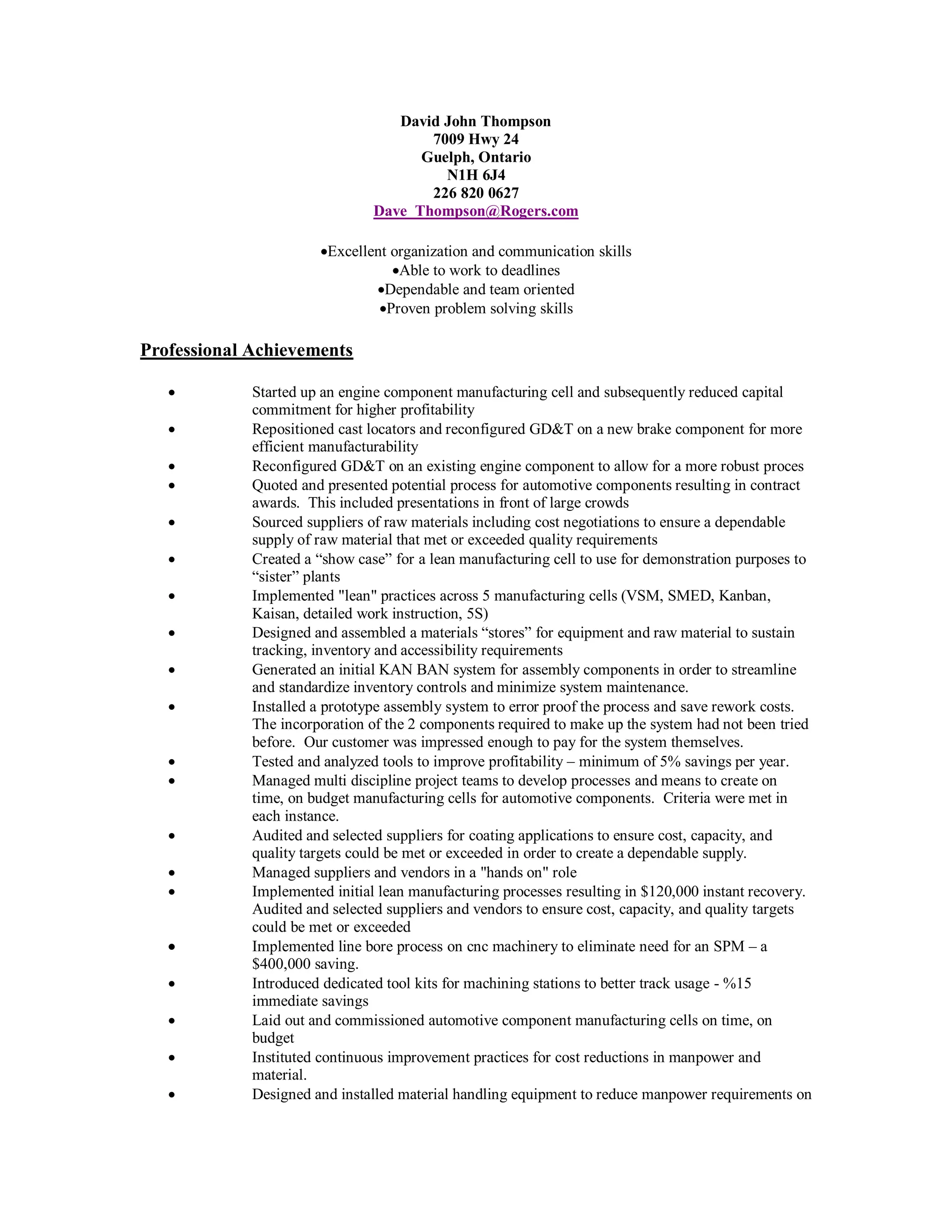 D david thompson_resume_15_1 | PDF