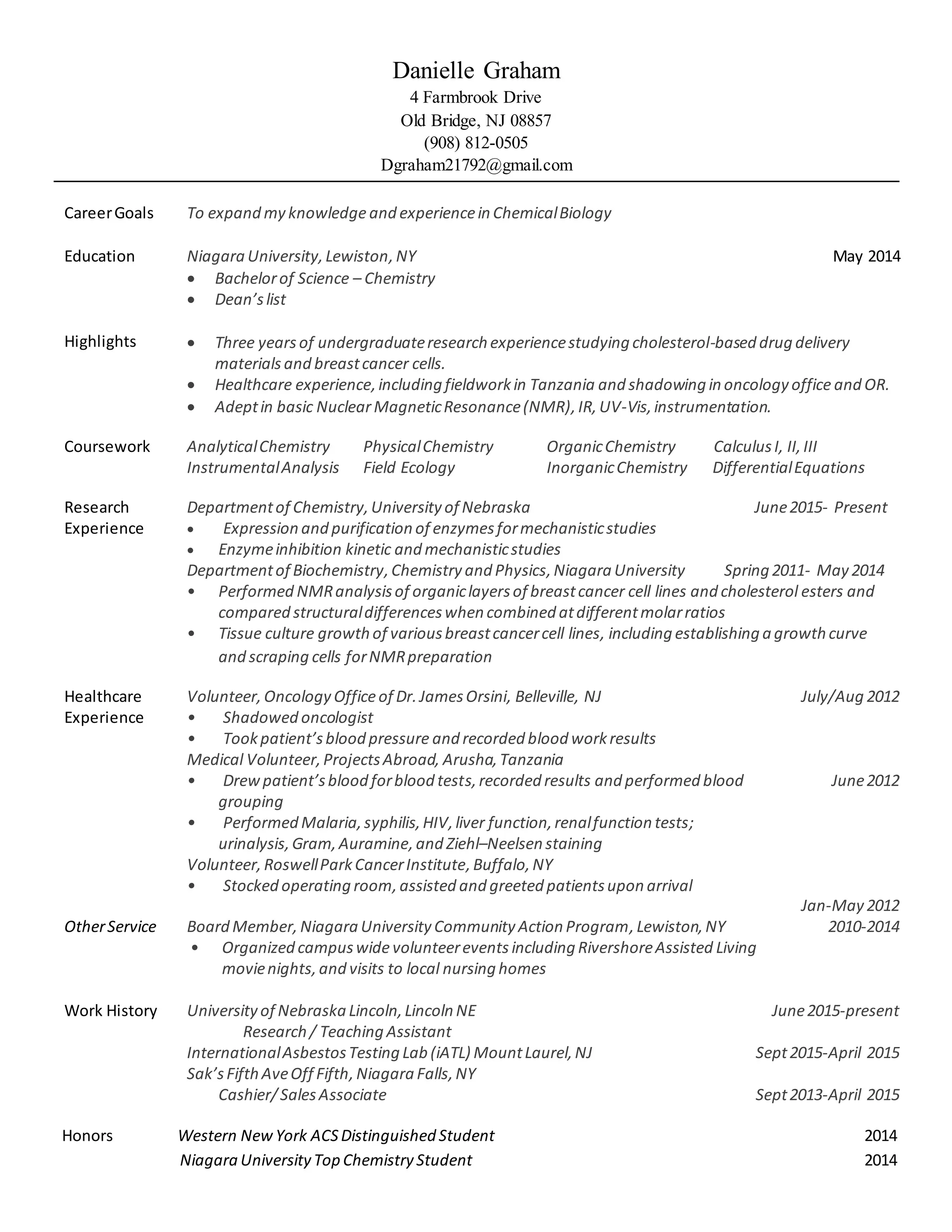Graham, Danielle Resume | PDF