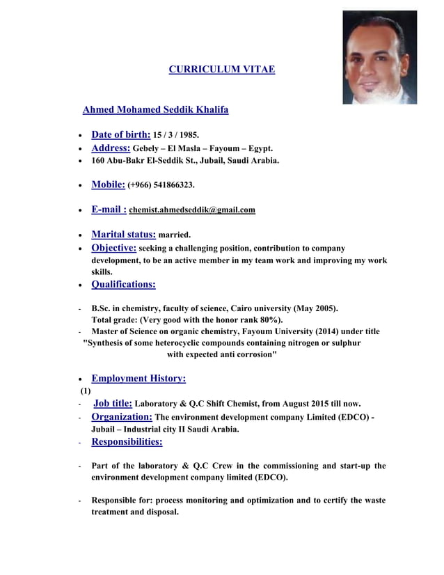 Ahmed Seddik CV. | PDF
