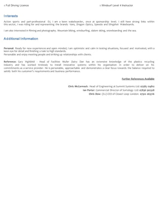 DAN JORDAN CV 26.10.15