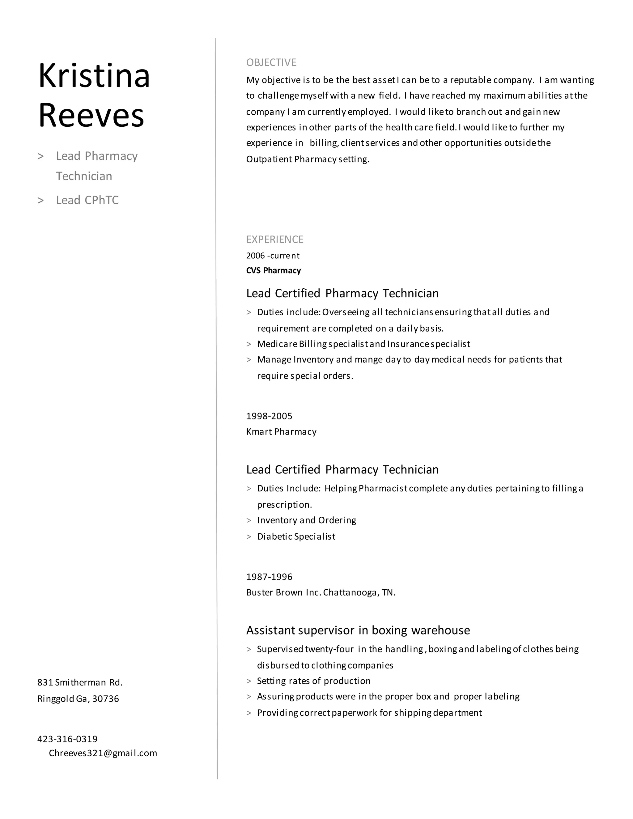 krissy resume 2015 | PDF