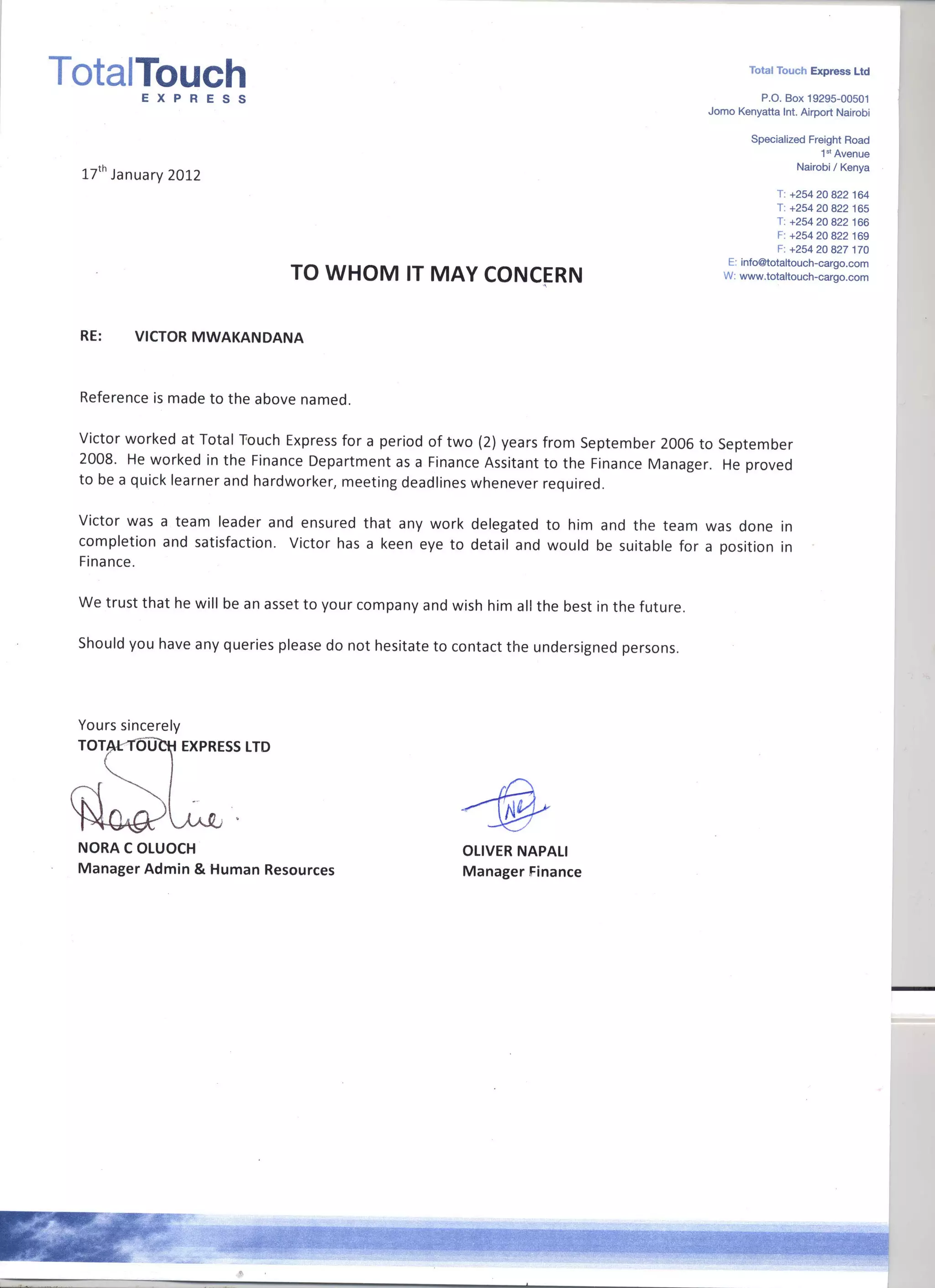 TTC Recomendation Letter | PDF