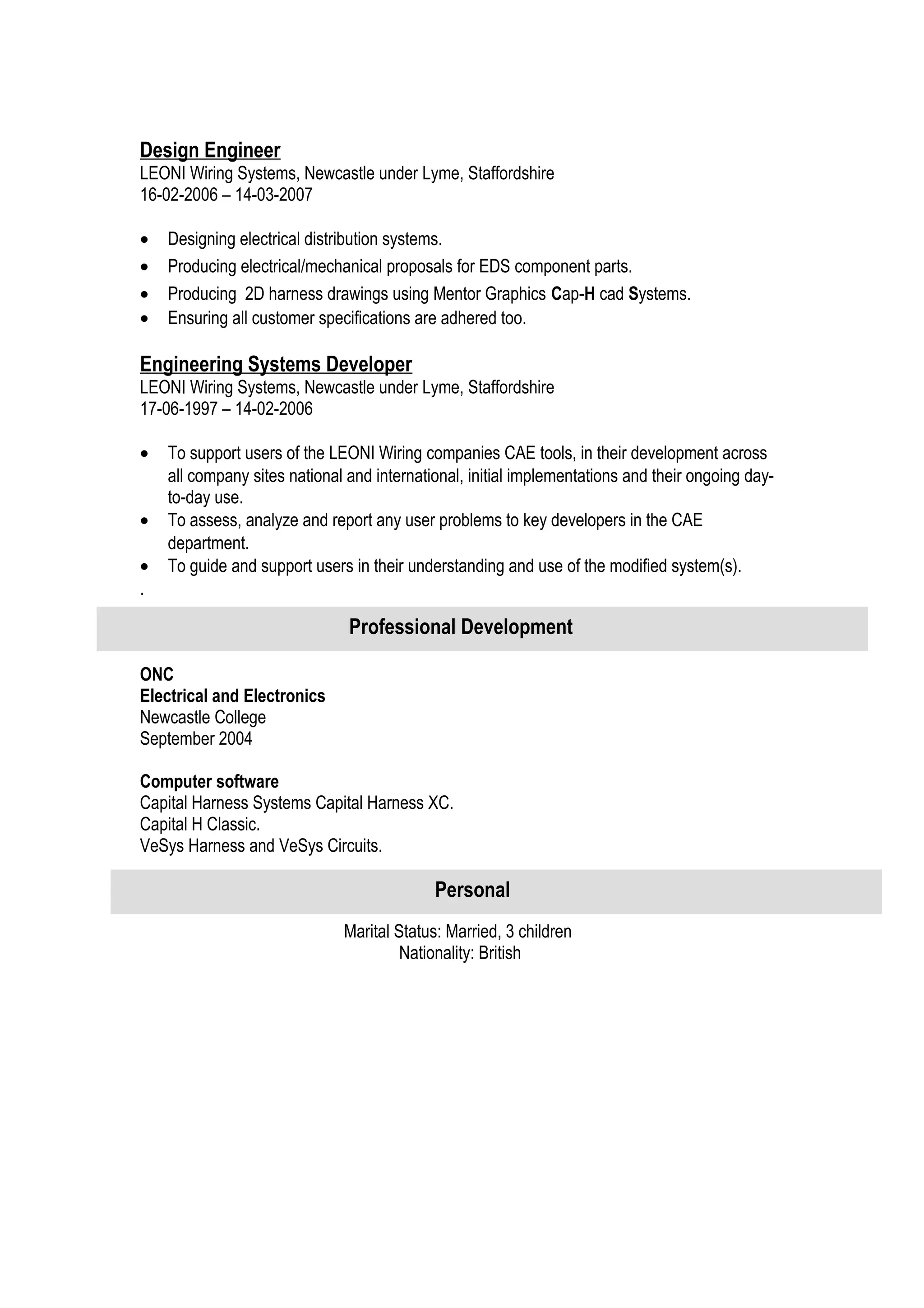 Neil Woolliscroft CV | DOC | Business | Business and Finance