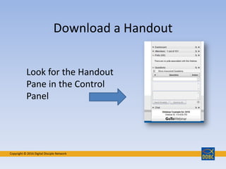 DDBC 2016 GoToWebinar Practice Presentation | PDF