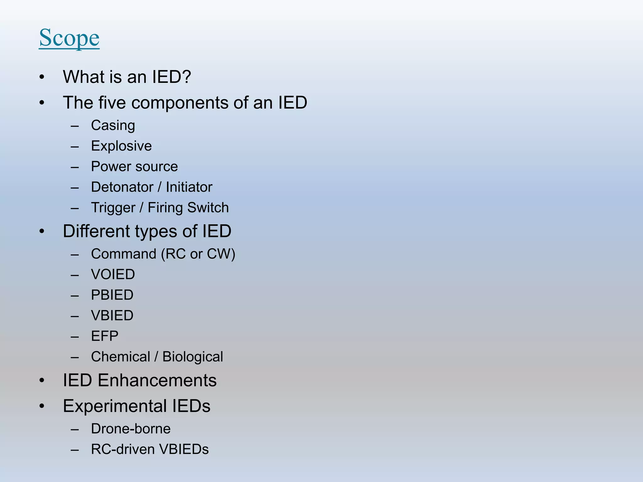 In-depth IED Awareness Training | PPTX