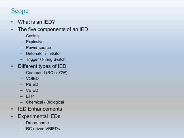 In-depth IED Awareness Training | PPTX
