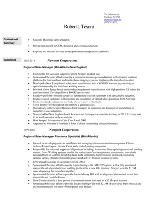 RJ Tesoro 2014 Resume | PDF