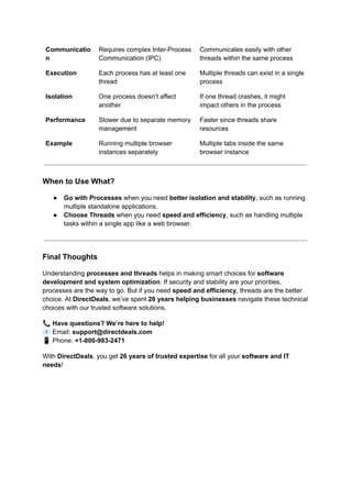 what is difference between processes and threads? | PDF