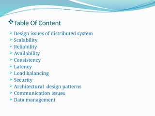 Distributed database management system design issues | PPT