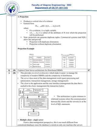 DDBMS Paper with Solution | PDF | Databases | Computer Software and Applications