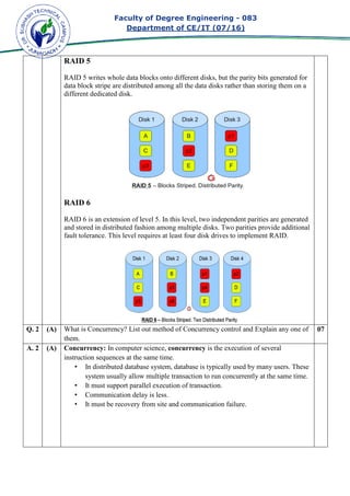 DDBMS Paper with Solution | PDF | Databases | Computer Software and Applications