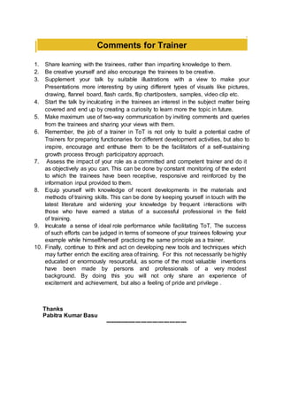Training Manual - ToT - Draft Final | DOCX