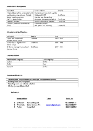 comprehensive CV | PDF