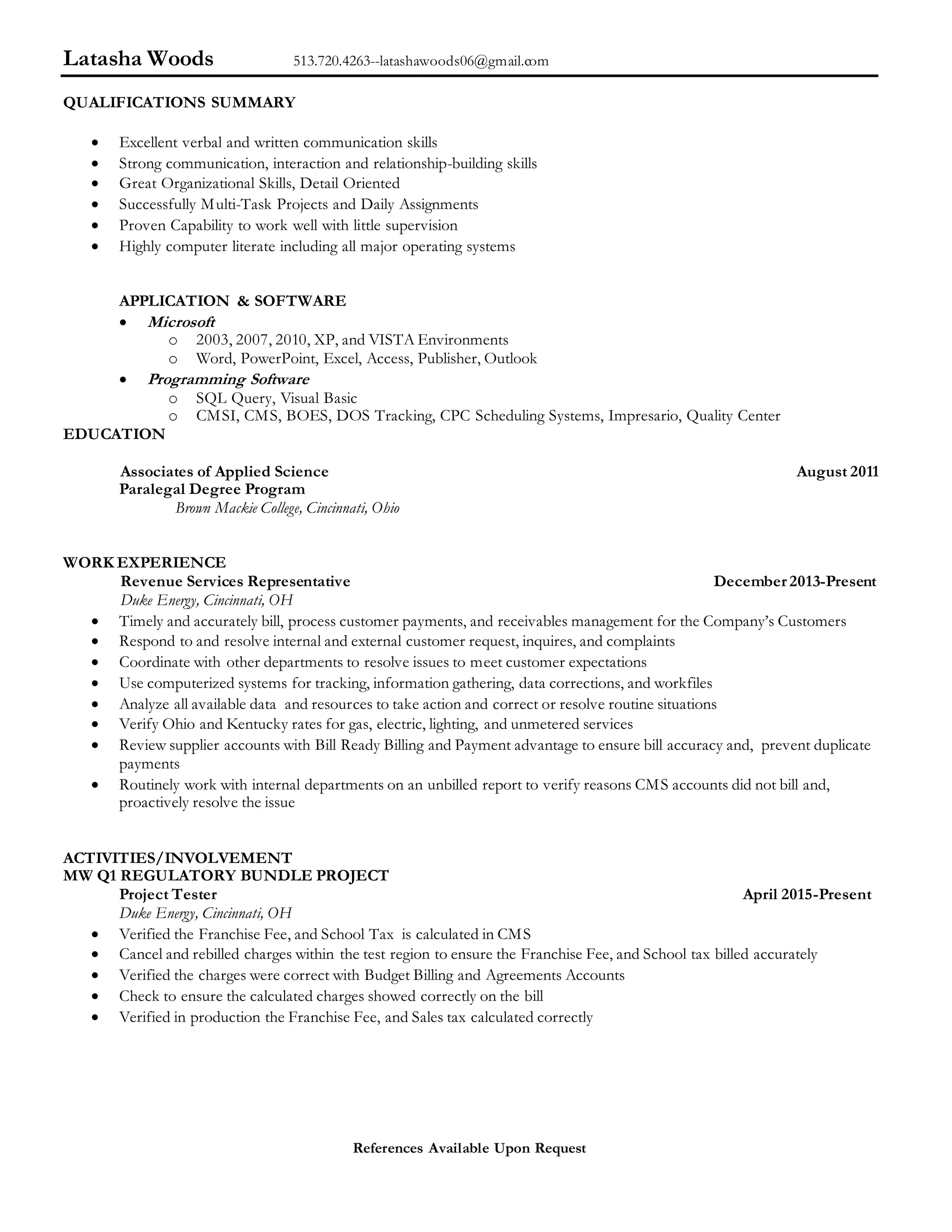 LWoods Administrative | DOCX | Home Utilities | Personal Finance