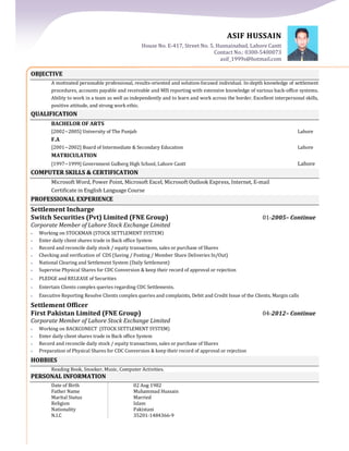 CV Asif Update | PDF