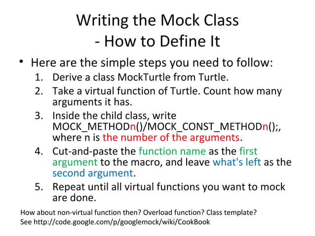 Google mock for dummies | PPT