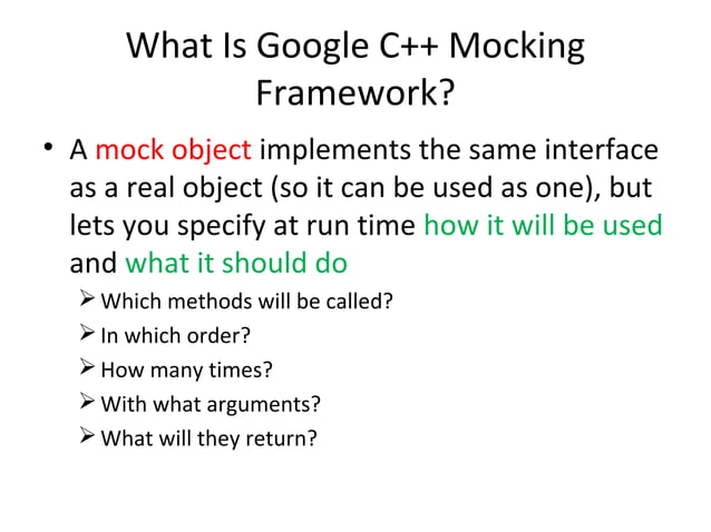 Google mock for dummies | PPT