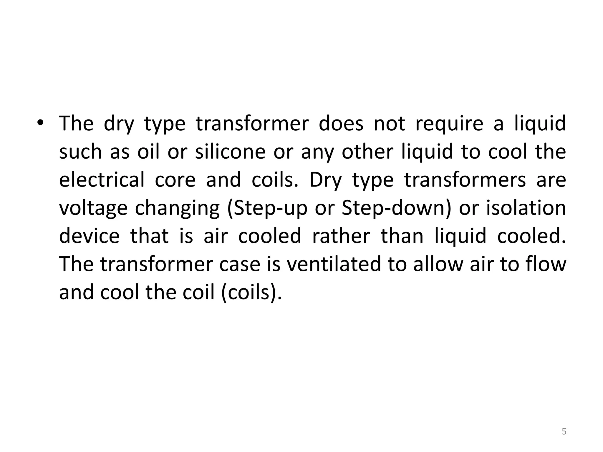 Dry Type Transformer | PPTX