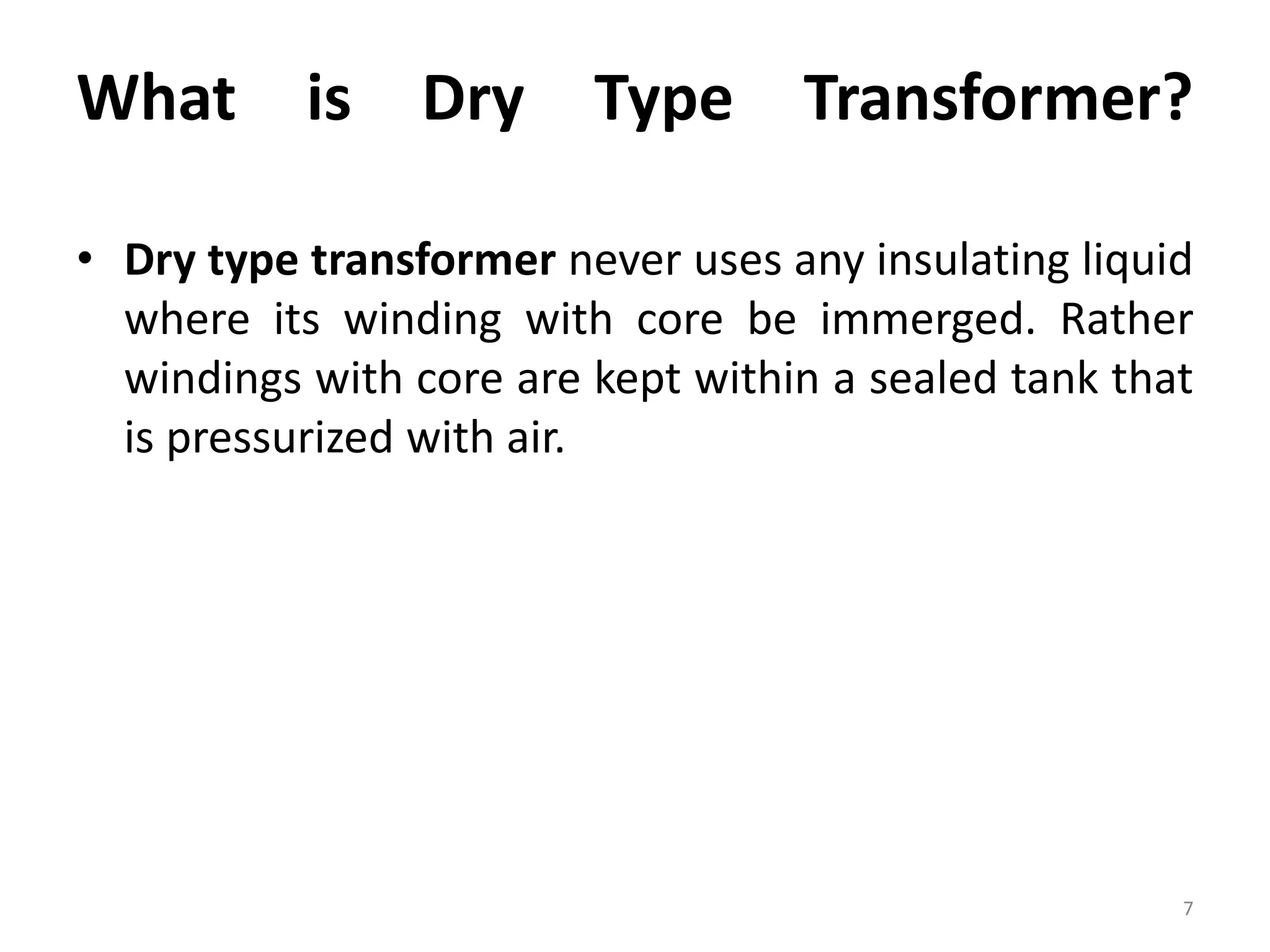 Dry Type Transformer | PPTX