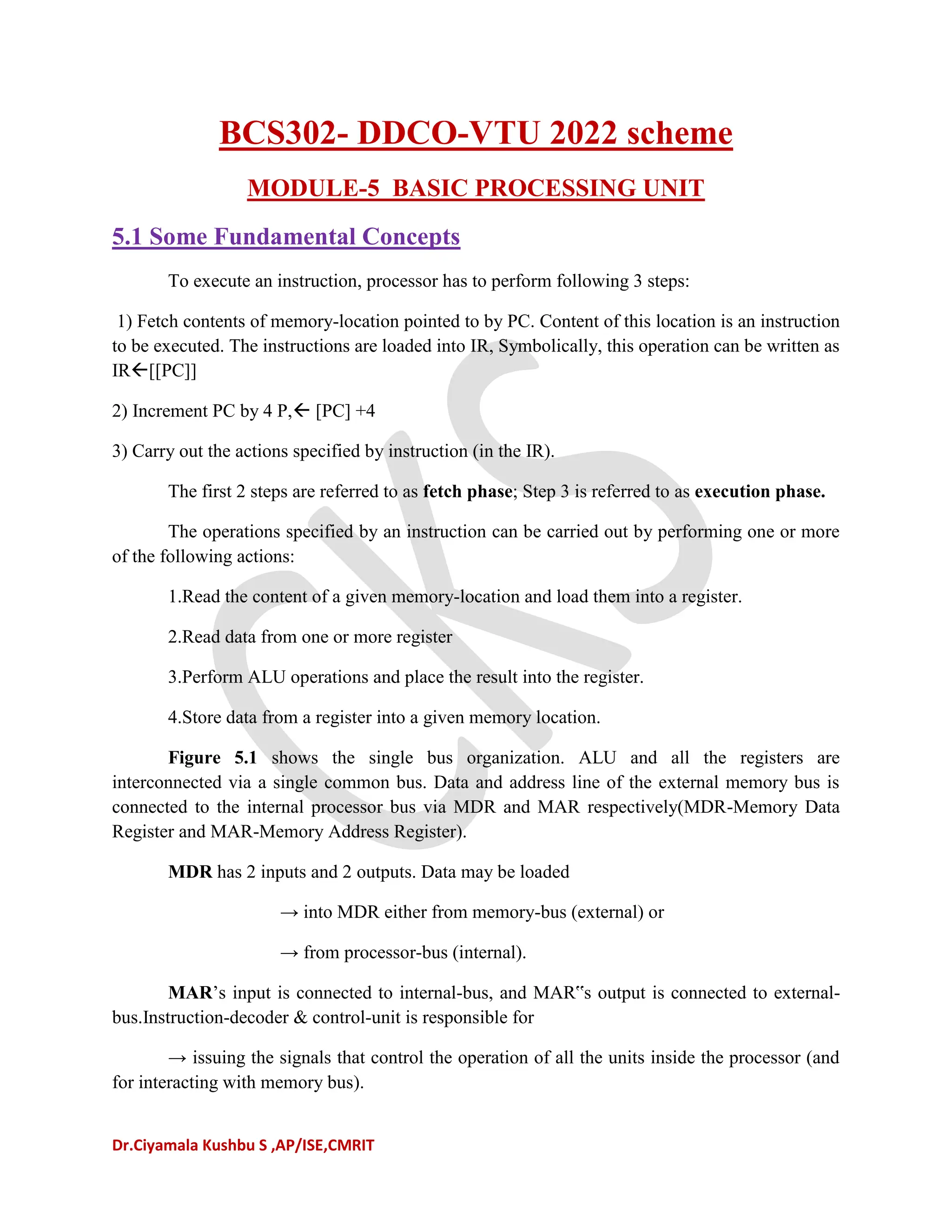 Bcs302 Ddco Basic Processing Unit Module 5 Vtu 2022 Scheme Ddco Pdf Pdf