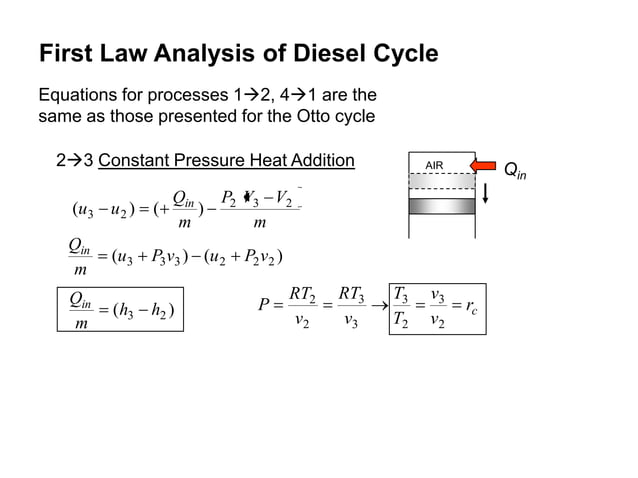 diesel cycle presentation | PPTX | Chemistry | Science