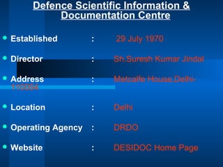 DESIDOC | PPT | Technology & Computing