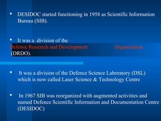 DESIDOC | PPT | Technology & Computing