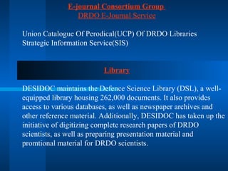DESIDOC | PPT | Technology & Computing