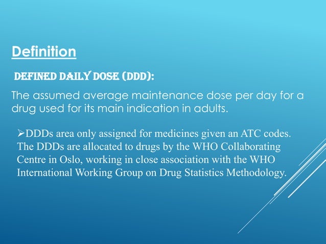 Defined daily dose-DDD | PDF