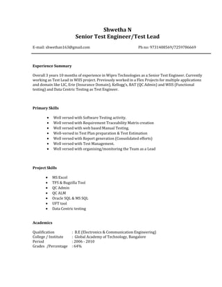 Testing Resume | DOC