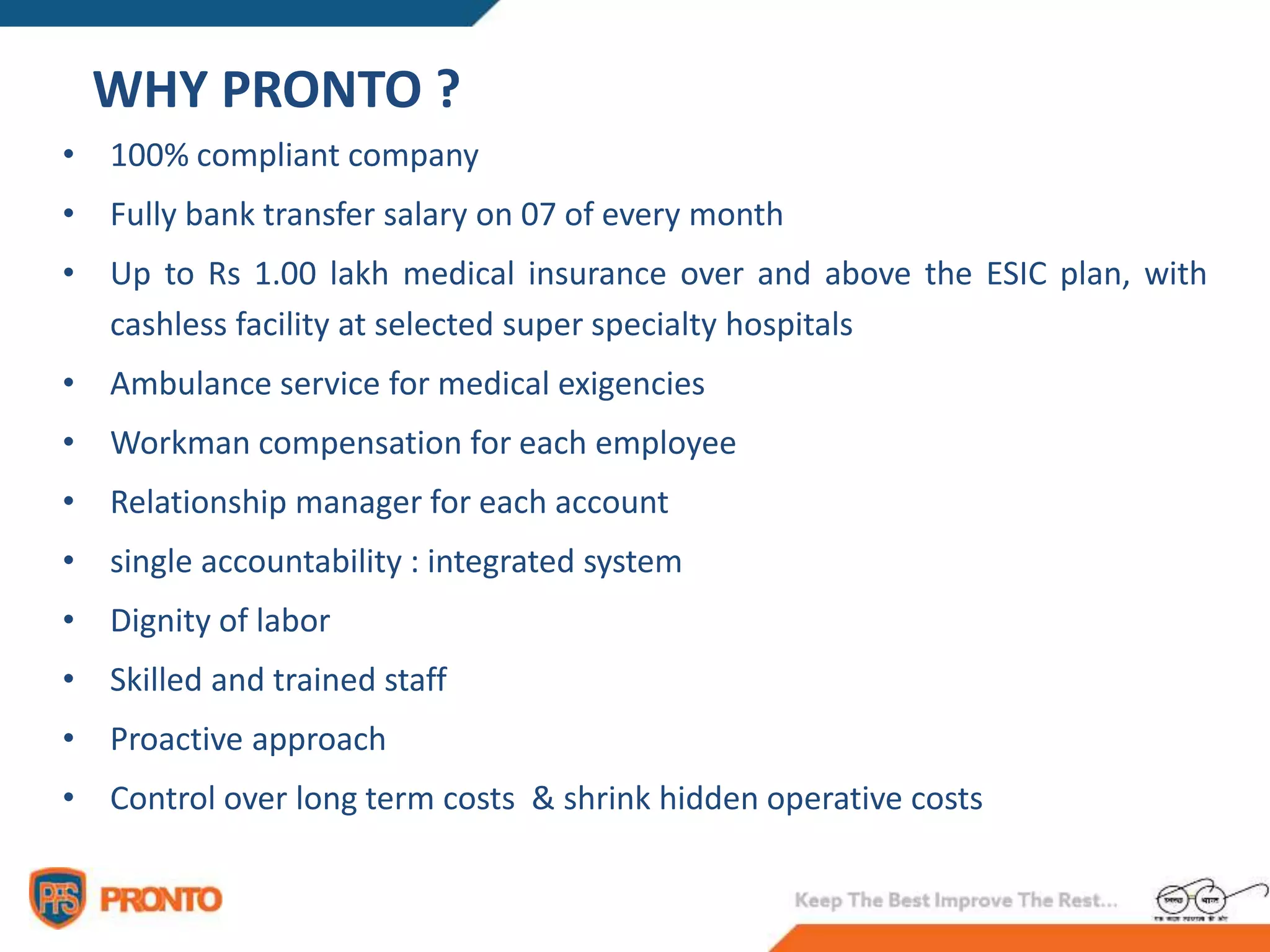 Pronto -Corporate Presentation | PPTX