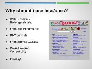 Dallas Drupal Days 2012 - Introduction to less sass-compass | PPT