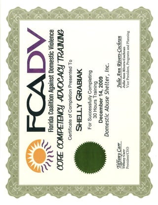 2009 FCADV Core Competency Advocacy Training 30hrs | PDF