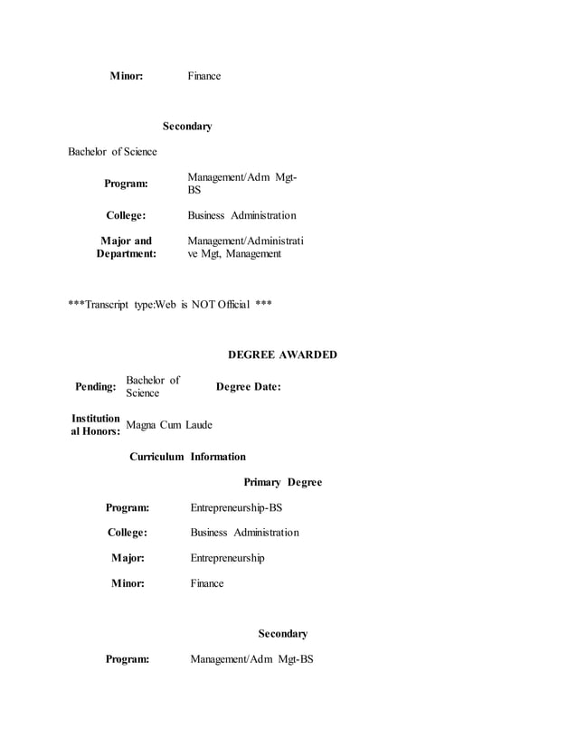 Unofficial Transcript | DOCX